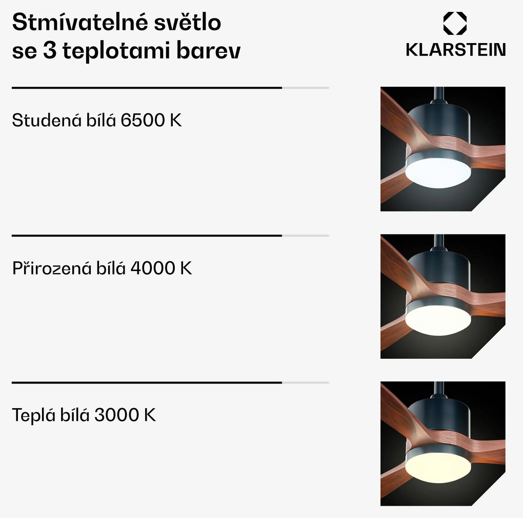 Klarstein Stropní ventilátor SkyBreeze Smart, Vnitřní i venkovní použití, Chytré ovládání, IP44, 40 dB