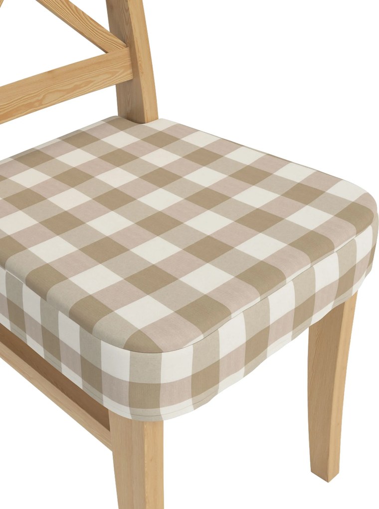 Sedák na židli IKEA Ingolf barva béžová látka vzorované