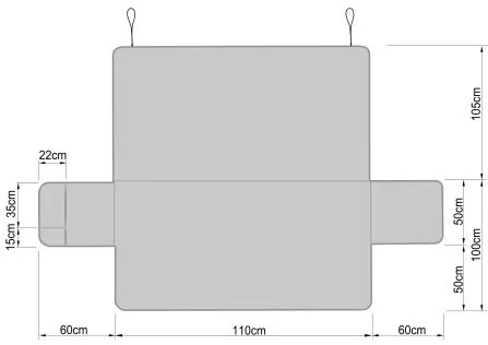 Potah na sedačku PARIS černý, 110 cm