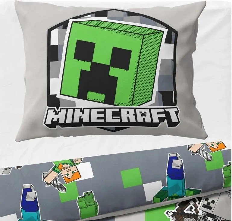 Carbotex Dětské povlečení Minecraft Objev svůj svět 140x200 + 70x90 cm