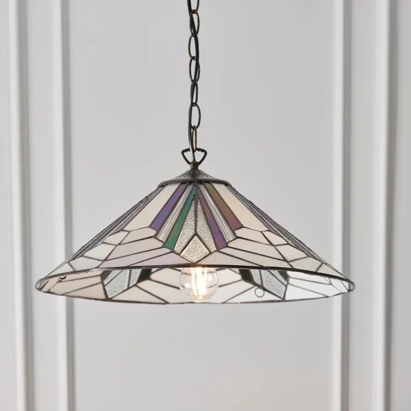 Endon 63938 - Lustr na řetězu Tiffany ASTORIA 1xE27/60W/230V pr. 48 cm