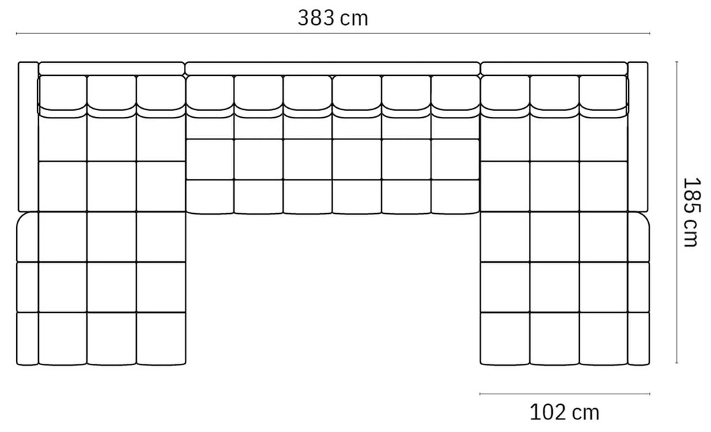 MUZZA Rohová pohovka mamaia do tvaru u 383 cm samet černá