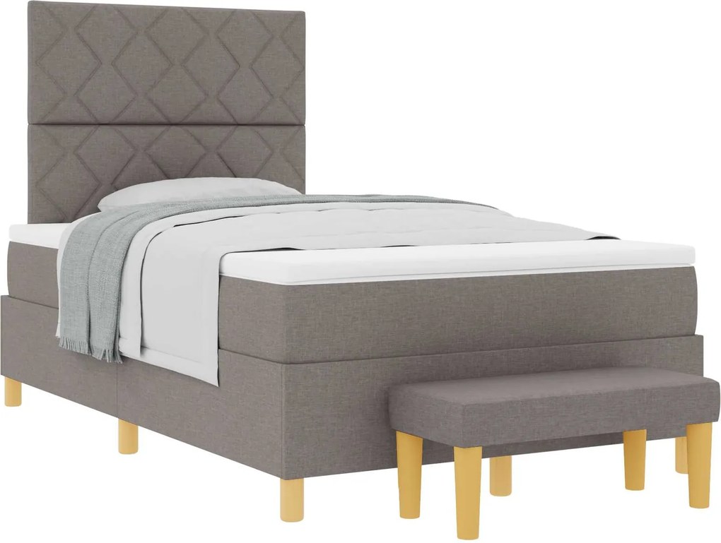 Postel s boxspringem s čelo Taupe 190 x 120 cm textil 3344363