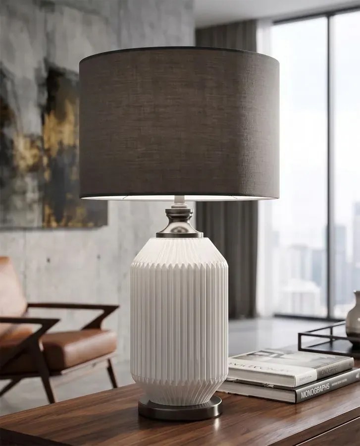 Stolní lampa Brighty 65 cm šedo-bílá