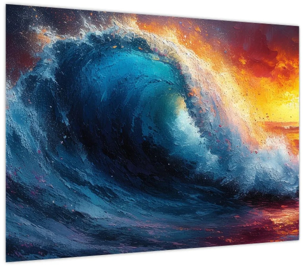 Obraz - Vlna v západu slunce (70x50 cm)