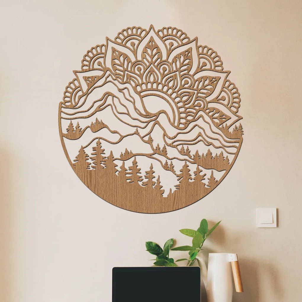 dřevo života Dřevěná mandala MANDALA HORY Rozměry (cm): 40x40, Zvolte barvu dekoru: Buk