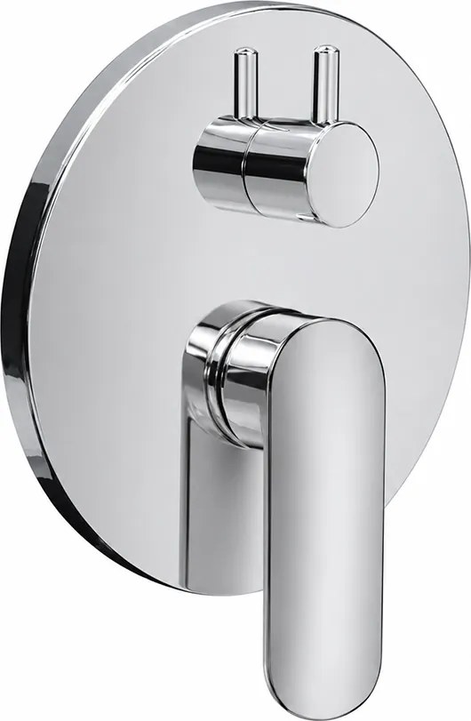 Mereo, Mereo Sprchová podomítková baterie s přepínačem, Pego, Mbox, kruhový kryt, chrom, MER-CB60106PA