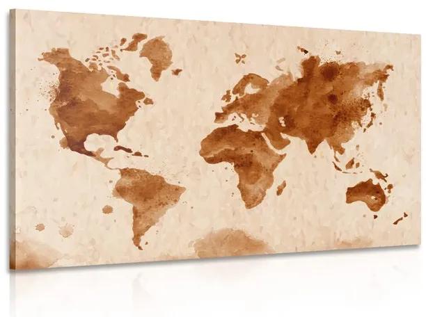 Obraz mapa světa v retro provedení