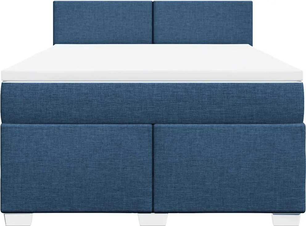 Box spring postel s matrací modrá 140x190 cm textil 3285882