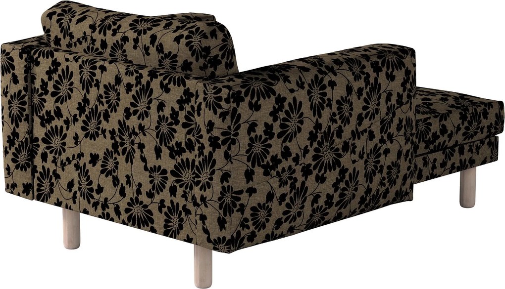Potah na IKEA Norsborg šezlong s loketními opěrkami barva béžová látka pletený vzor, vzorované