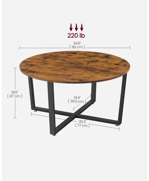 Konferenční stůl ELDUR hnědá/černá