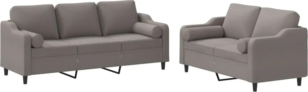 2dílná sedací souprava s polštáři taupe textil 3201857