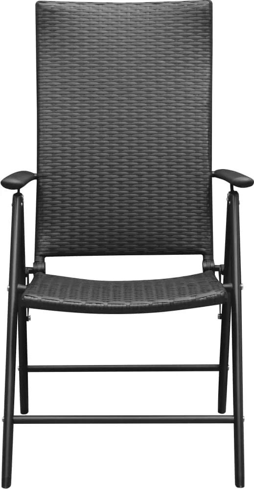 vidaXL Stohovatelné zahradní židle 2 ks polyratan [42796] Barva: Černá a hnědá
