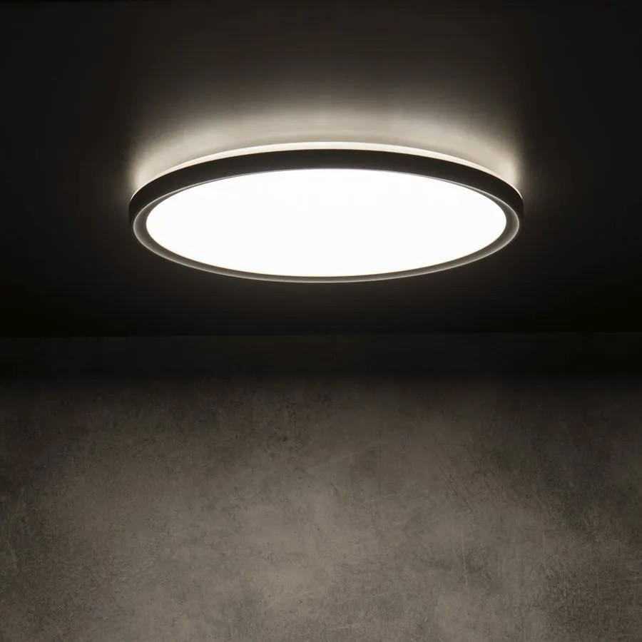 KANLUX KANLUX, AZPO stropní LED svítilna, průměr 290mm, 18,5W, 3000/4000/6000K, IP54, černá mat, 31515