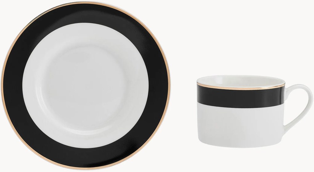Sada šálků na čaj's podšálky Luxe, 2 díly