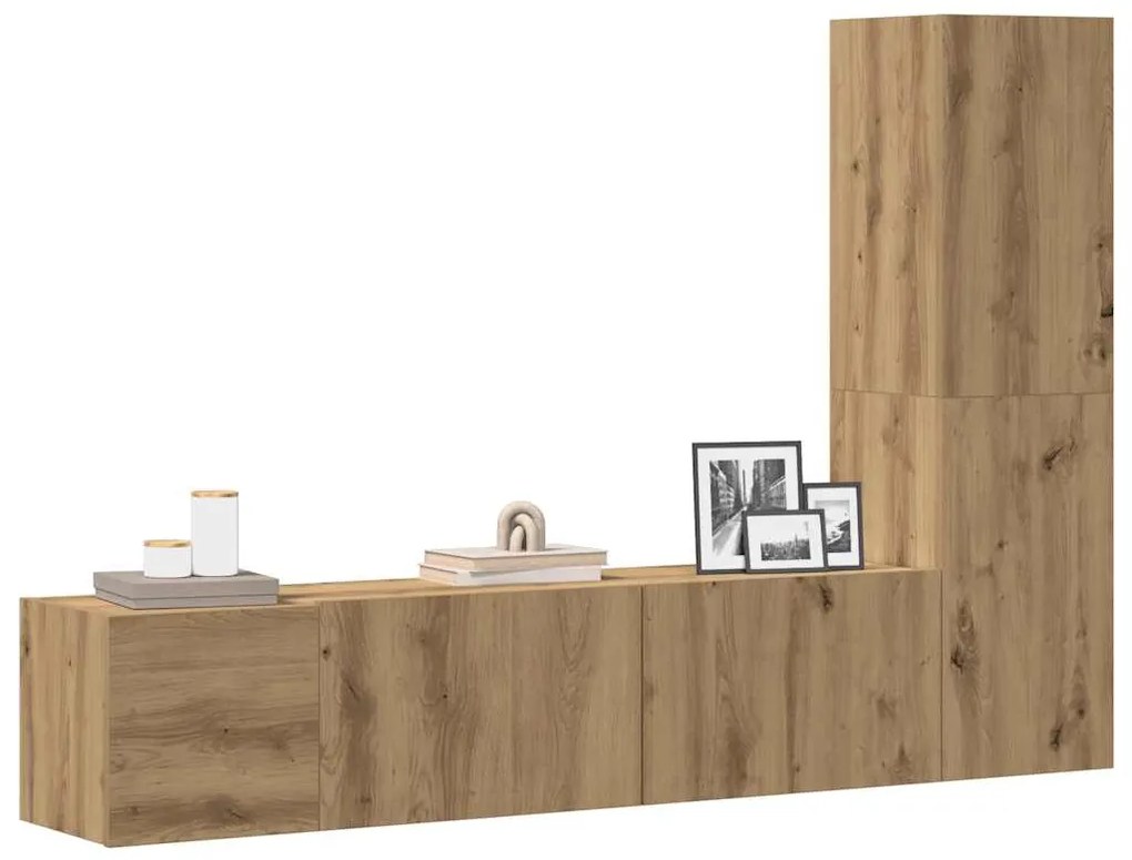 Nástěnné TV skříňky 3 ks dub artisan kompozitní 3328962