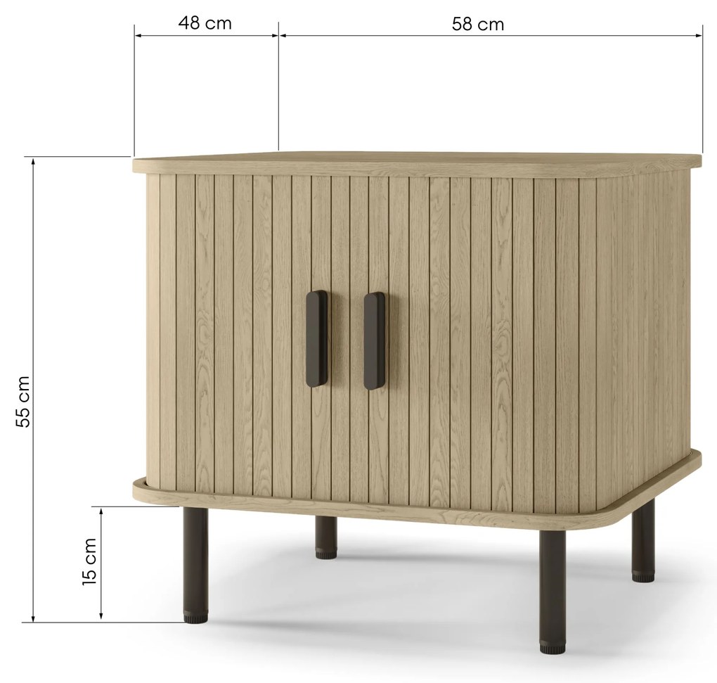 Noční stolek Gliss 58 cm dub jasný