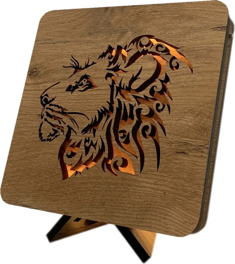 Li-Go "Hlava lva" lampa 19x19 cm provedení povrchu: dub světlý