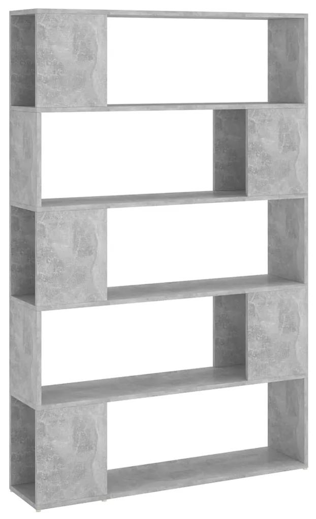 Knihovna / dělicí stěna Montello - betonově šedá | 100x24x155 cm