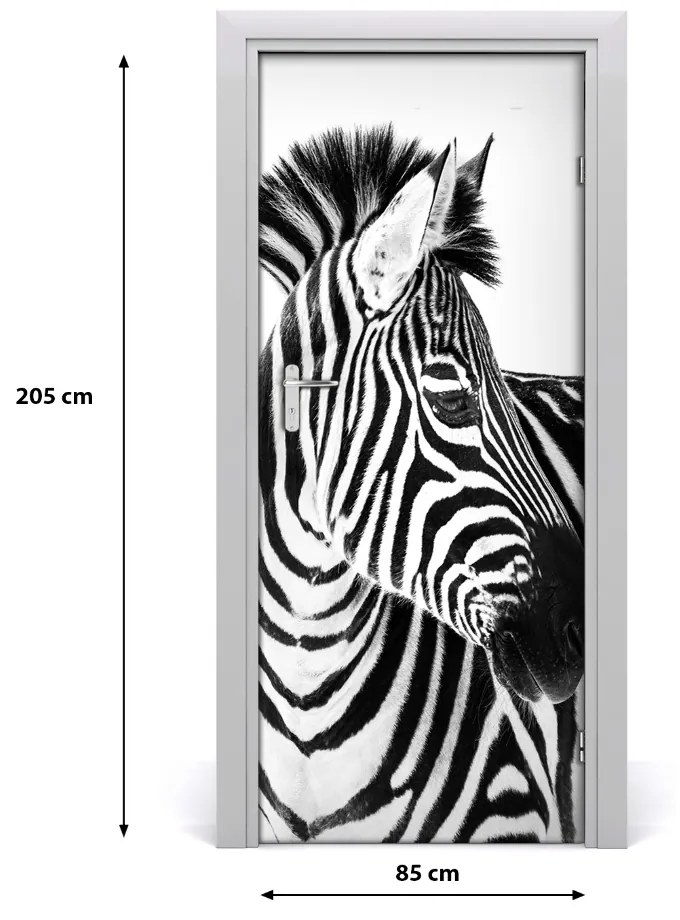 Samolepící fototapeta na dveře Zebra ve sněhu 85x205 cm