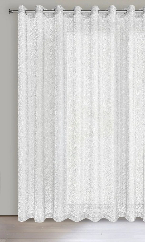 ZÁCLONA NA KROUŽCÍCH AMANDA 300X250 CM BÍLÁ