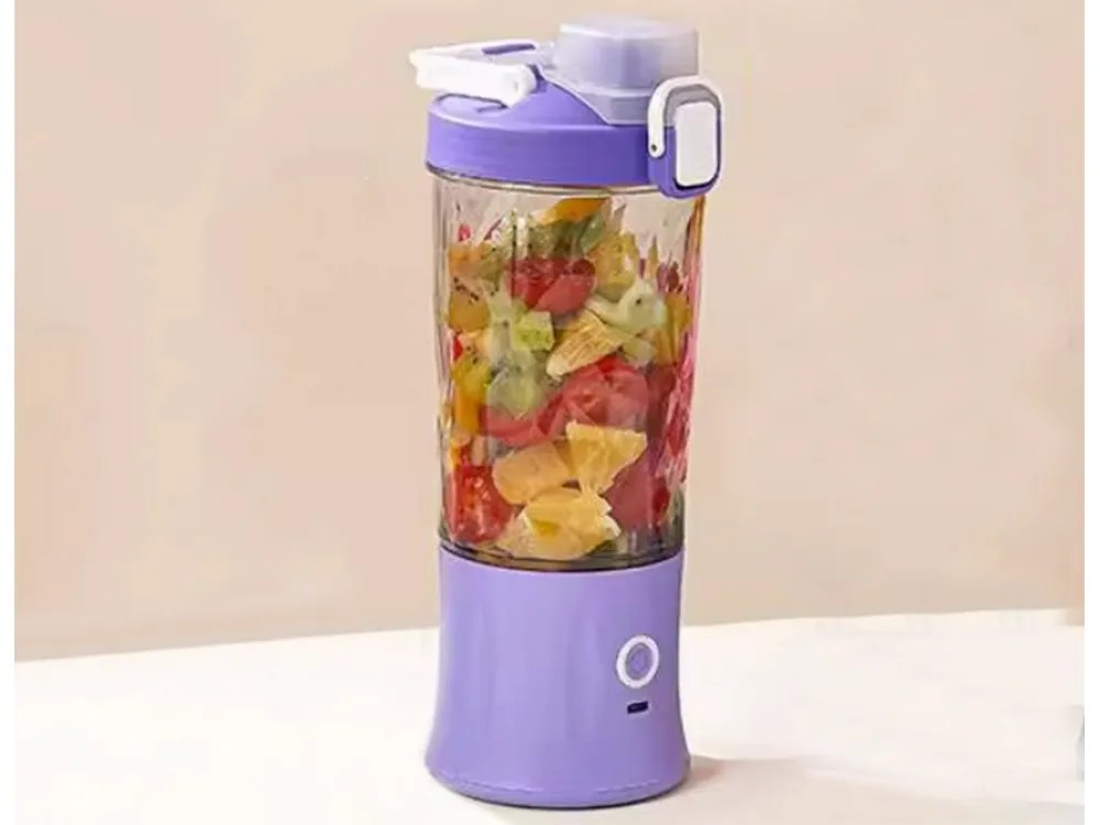 Verk Group Přenosný bezdrátový USB mixér na smoothie, drtič ledu, fialový