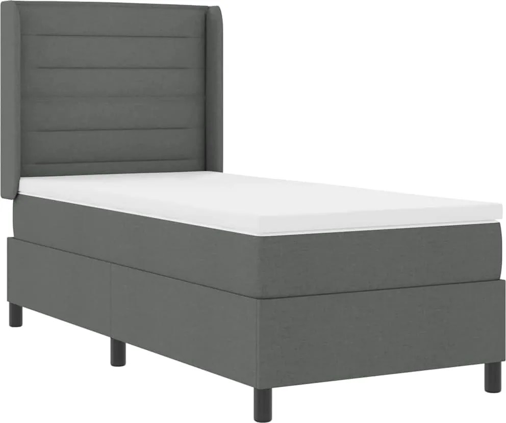 Postel s boxspringem s polštářem Tmavě šedá 200 x 80 cm textil 3341547