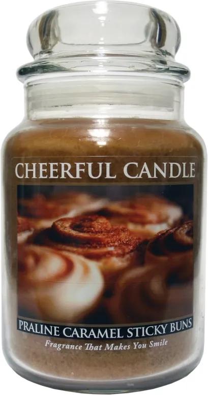 Cheerful Candle Vonná svíčka ve skle Karamelový Šnek - Praline Caramel Sticky Buns , 24oz