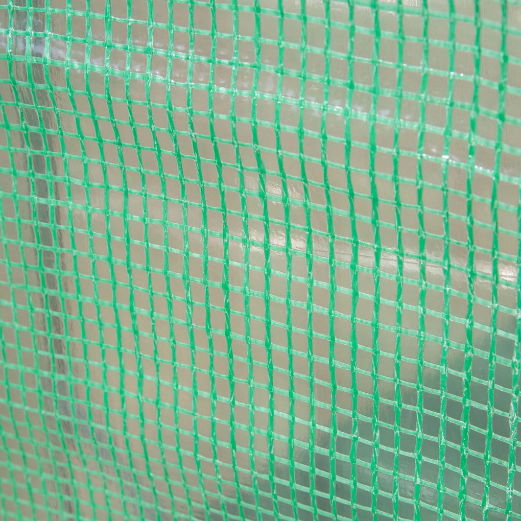 Fóliový skleník Outsunny Skleník na rajčata 300 x 100 x 200 cm se 4 okny a 2 dveřmi z PE plastu a oceli, ideální pro zahradu a zahradní centrum