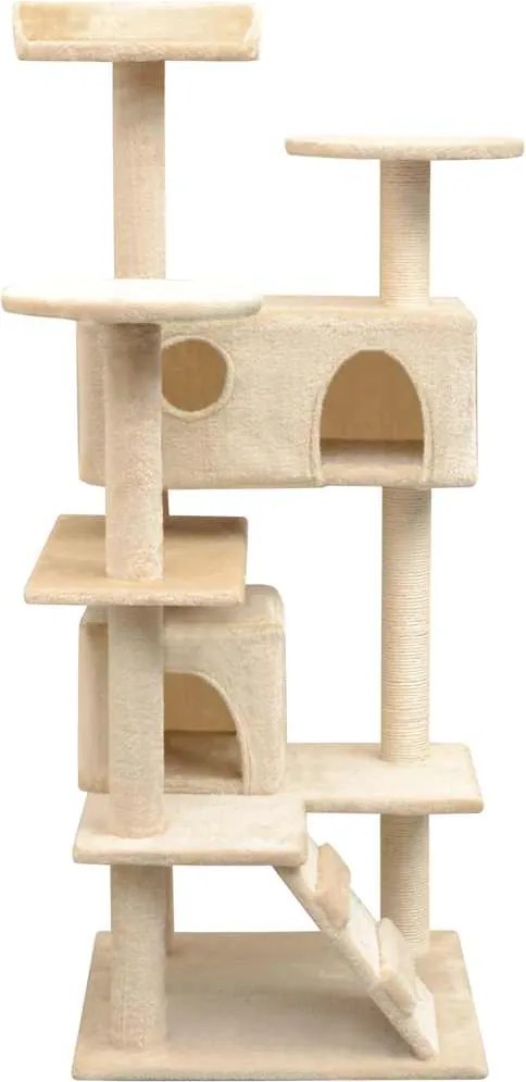 Škrabadlo pro kočky se sisalovými sloupky, 125 cm, béžová 170477