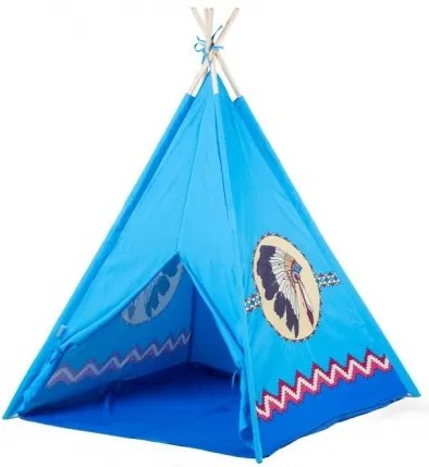 Eco toys Dětský indiánský stan - modrý indián