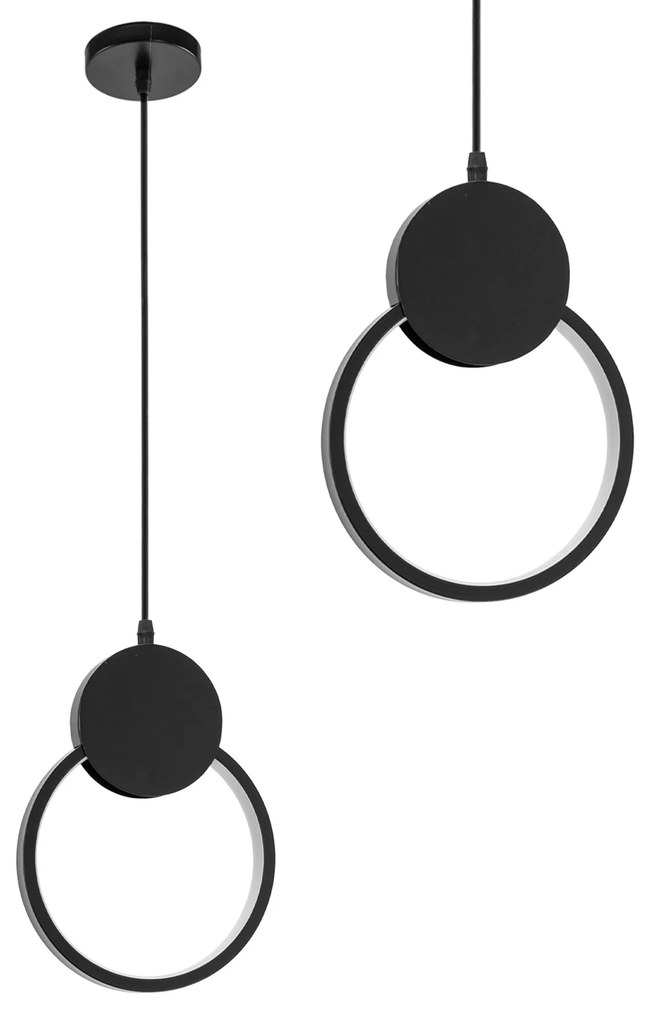 Toolight - LED závěsné stropní kruhové svítidlo APP852-CP, černá, OSW-07021