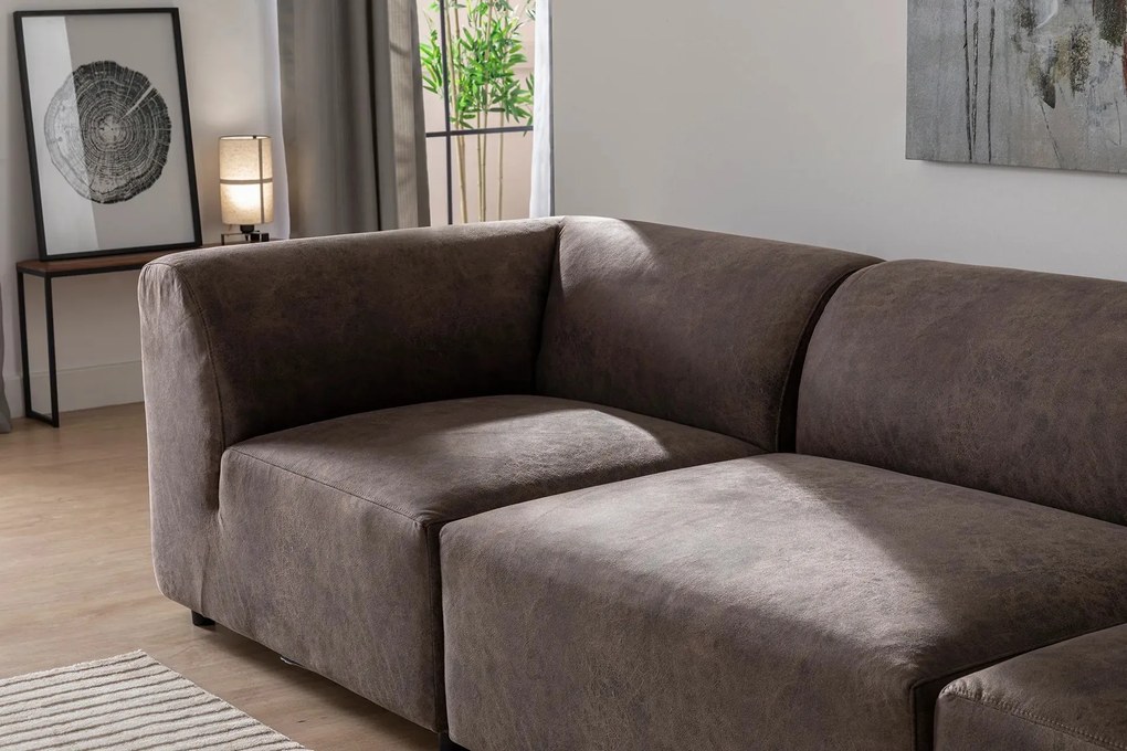 Hanah Home Rohová pohovka ALPHA hnědá pravá