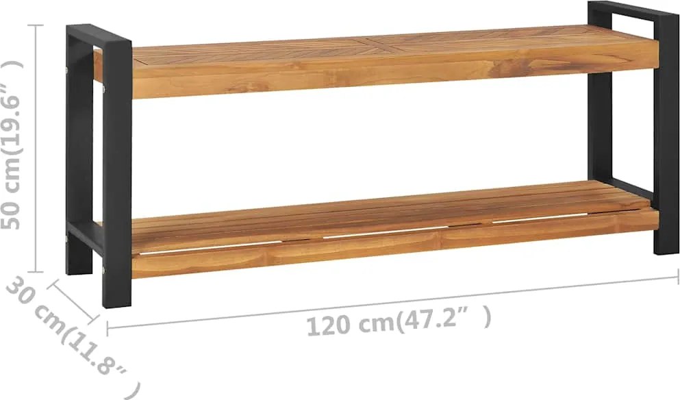 Lavice 120 cm masivní teakové dřevo 325274