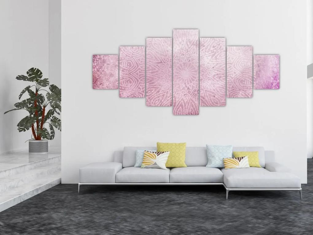 Obraz - Mandala v růžové zdi (210x100 cm)
