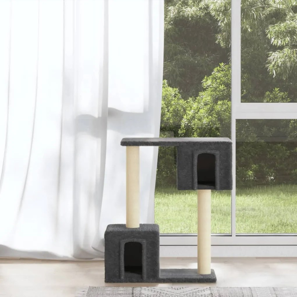 Škrabadlo pro kočky se sisalovými sloupky tmavě šedé 60 cm 171432