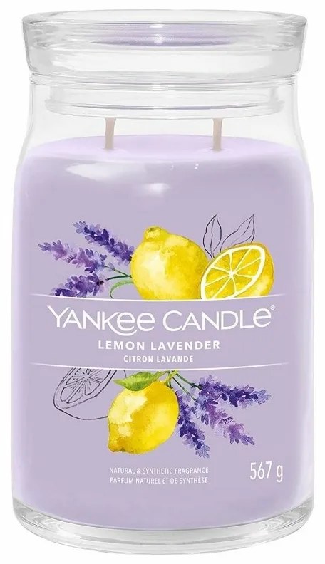 Yankee Candle vonná svíčka Signature ve skle velká Lemon Lavender, 567 g