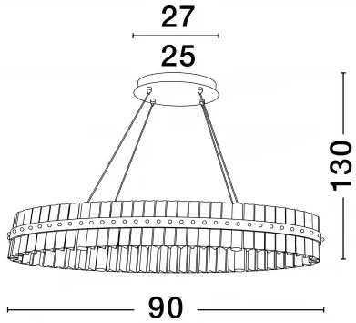 LED stmívatelný platinum zlaté designové svítidlo Kezo 130