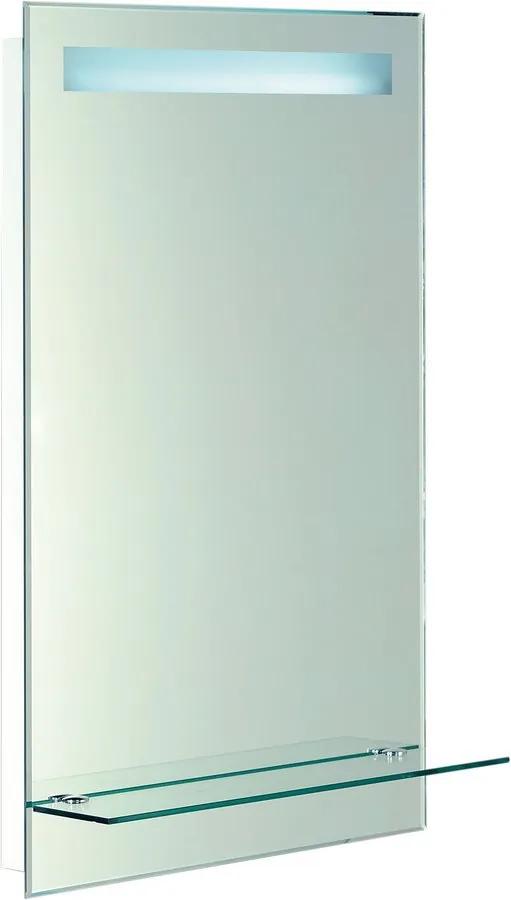 Aqualine Zrcadlo s LED osvětlením 50x80cm, skleněná polička, kolíbkový vypínač, ATH52