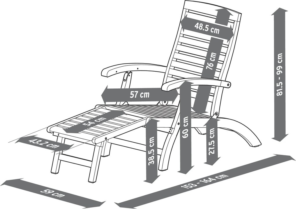 Tchibo - Lehátko s výsuvnou podnožkou - barva: šedá
