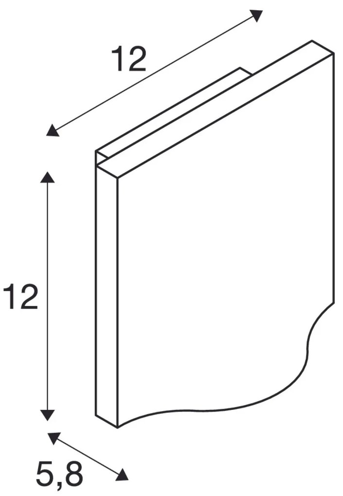 SLV Vilua, venkovní nástěnné svítidlo, LED 8,3W 3000K, 12x12cm, IP54