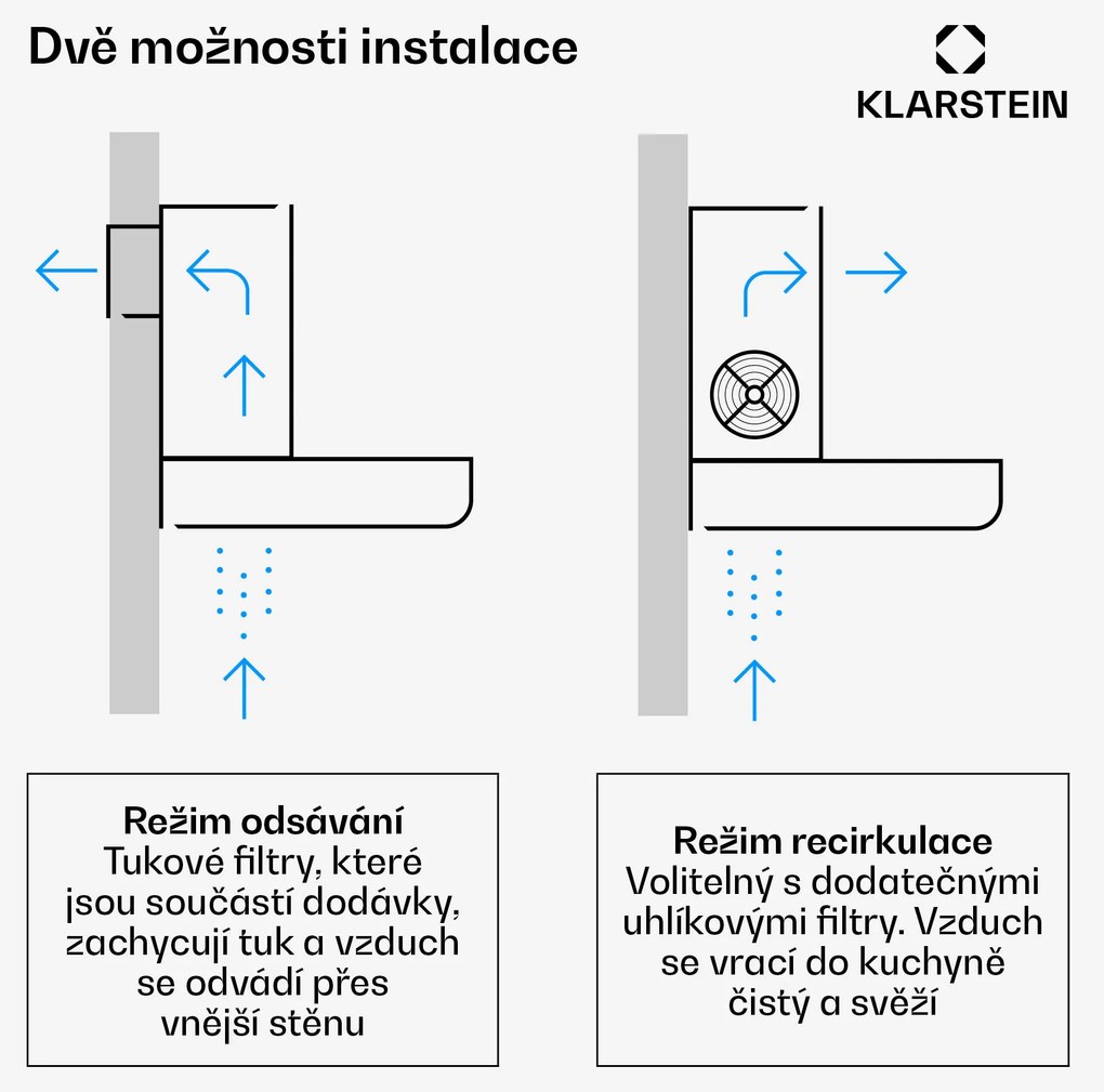 Klarstein Limelight, digestoř, 60 cm, nástěnná, 640 m³/h, stříbrná