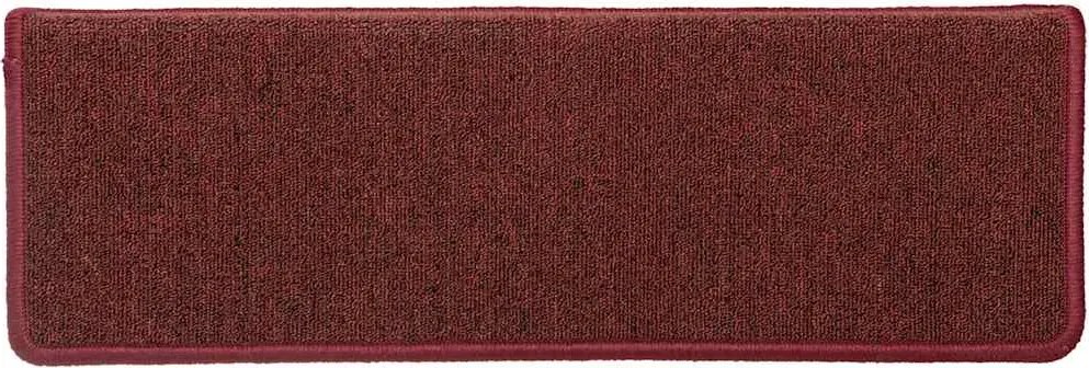 Schodové rohože 15 ks 65 x 21 x 4 cm bordó obdélníkový okraj 326199