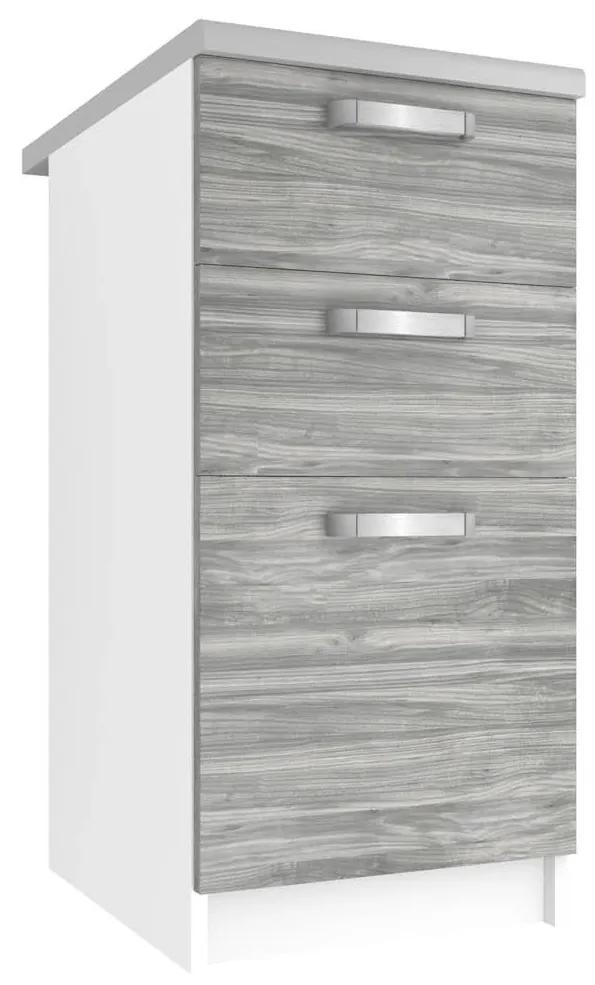 Kuchyňská skříňka Belini spodní se zásuvkami 40 cm šedý antracit Glamour Wood s pracovní deskou  TOR SDSZ40/0/WT/GW/0/U