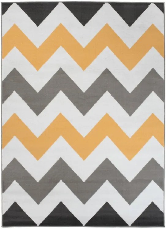 Kusový koberec moderní MAYA Z903A žlutý šedý bílý Rozměr: 160x230 cm