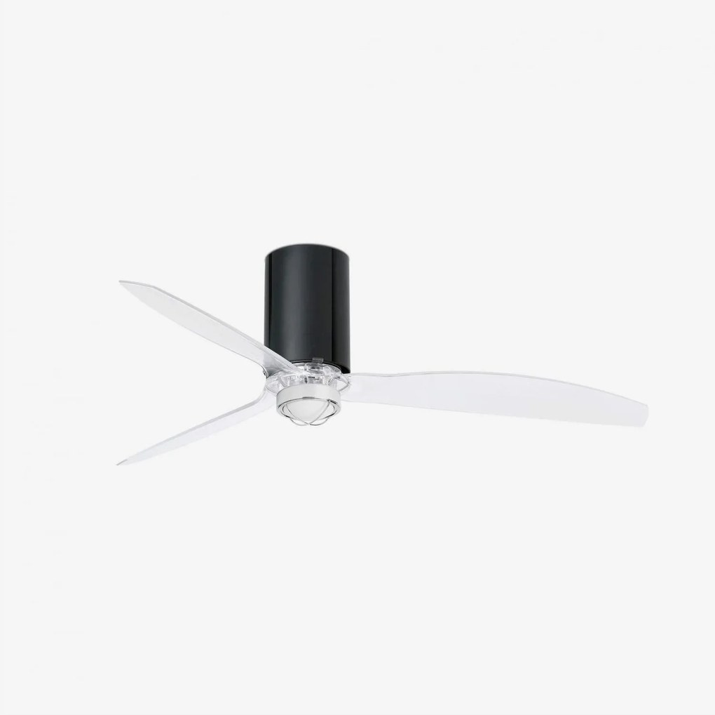 FARO 32040-10 MINI TUBE FAN M LED, černá/transparentní, stropní LED ventilátor s DC motorem - FARO