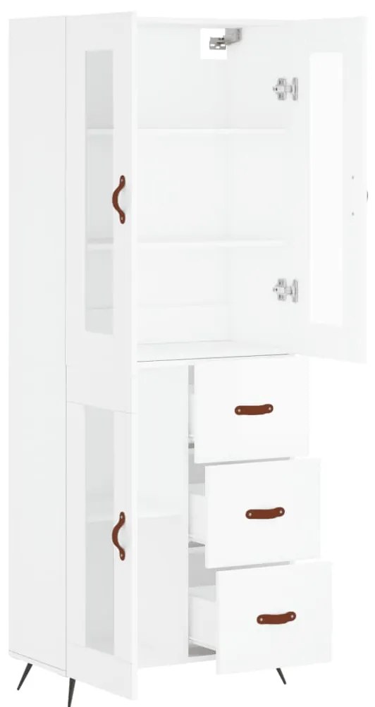 Skříň highboard bílá 69,5 x 34 x 180 cm kompozitní dřevo - Default Title