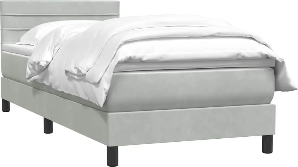 Box Spring Postel s matrací Světle šedá 90x220 cm Samet 3316335