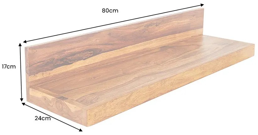 Designová nástěnná police Elegant 80 cm Sheesham
