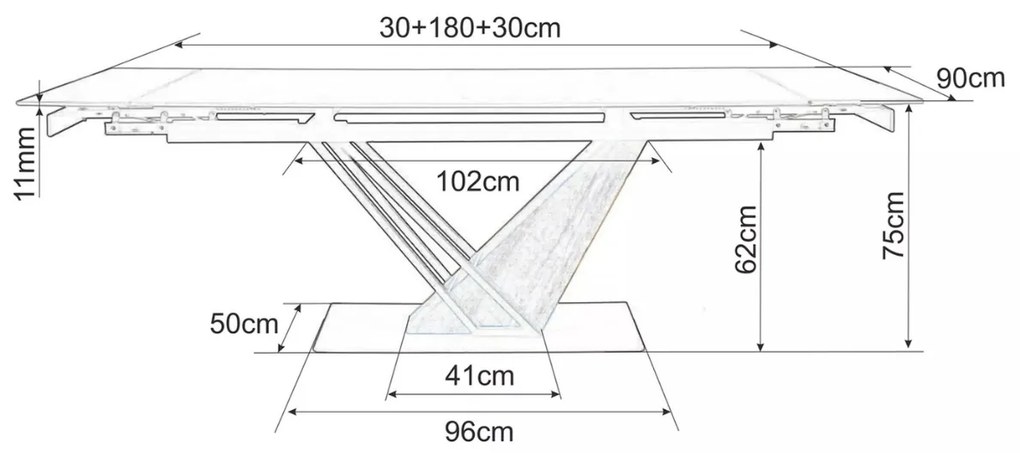 Rozkládací jídelní stůl Genesis 180/240 cm bílý/dub přírodní